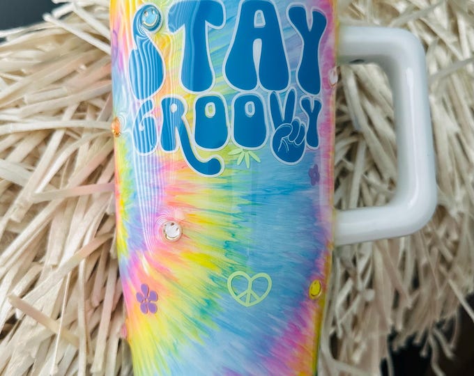 Groovy Tie Dye 30oz Stainless Steel Travel Mug - Etsy