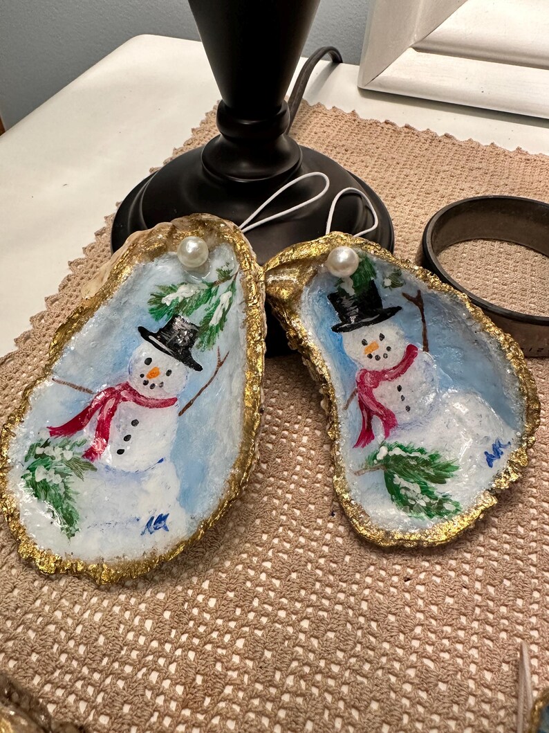Oyster Shell Hand Painted Ornaments - Etsy