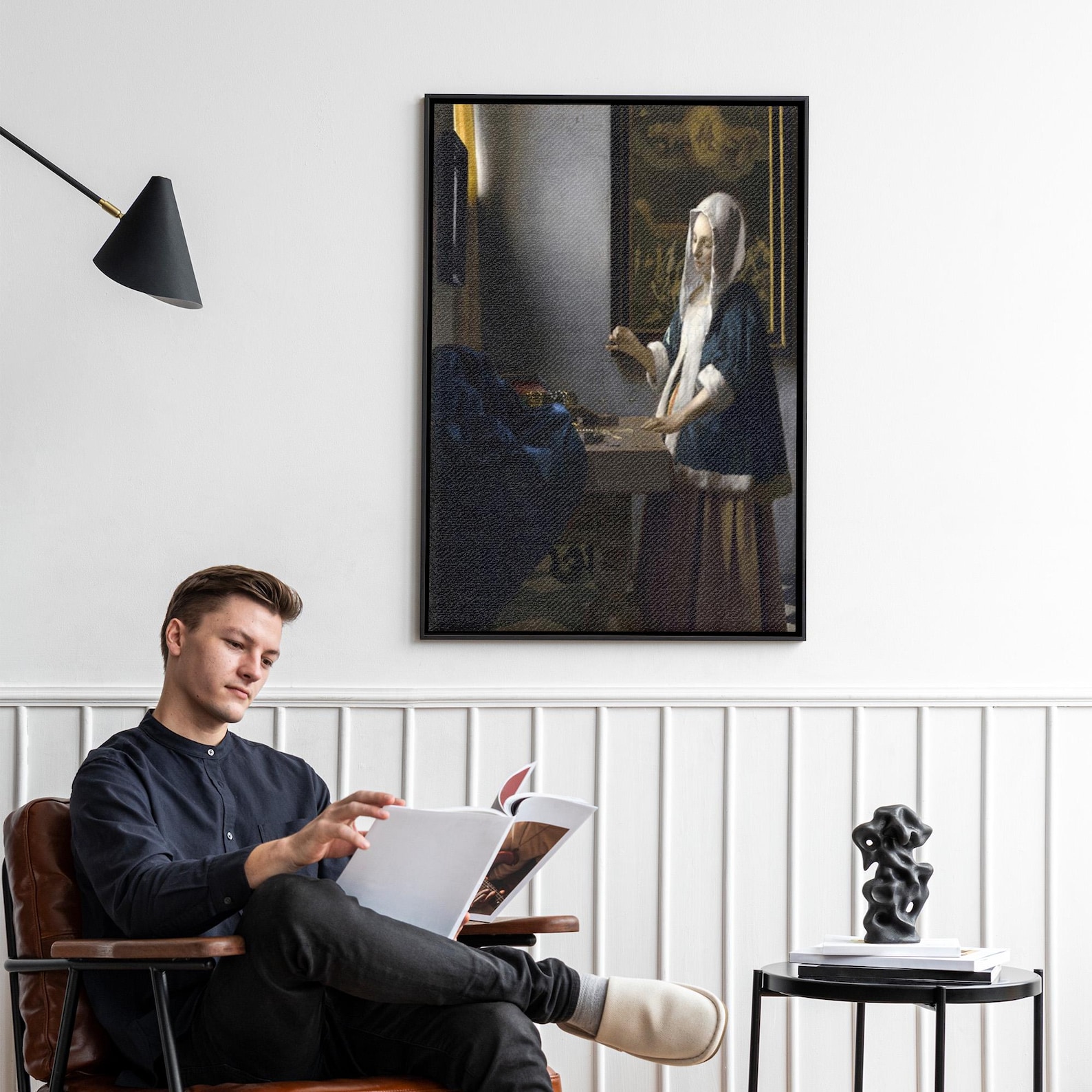 Johannes Vermeer - A Woman Holding A Balance, Modern Canvas Wall Decor ...