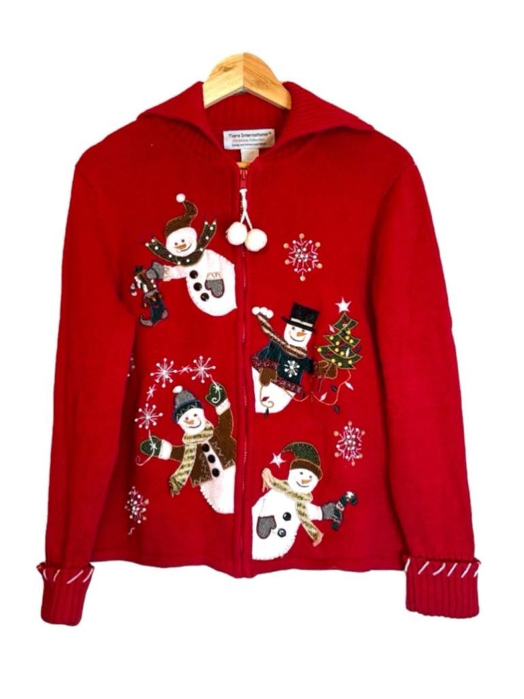 Vintage Tiara International Christmas Collection Snowman Sweater Size ...