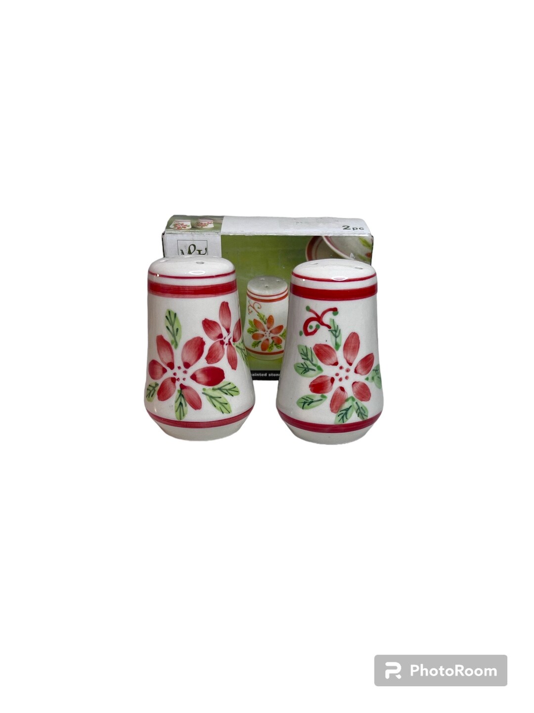 Vintage Mayfair & Jackson Hand Painted Poinsettia Salt and Pepper ...