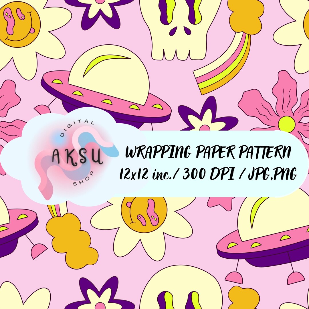 Colorful Digital Wrapping Paper Pattern, Funny Digital Paper, Scrapbook ...