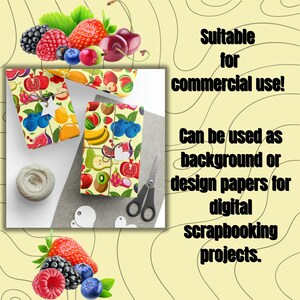 Summer Fruits Digital Paper, Colorful Fruits Seamless Pattern ...