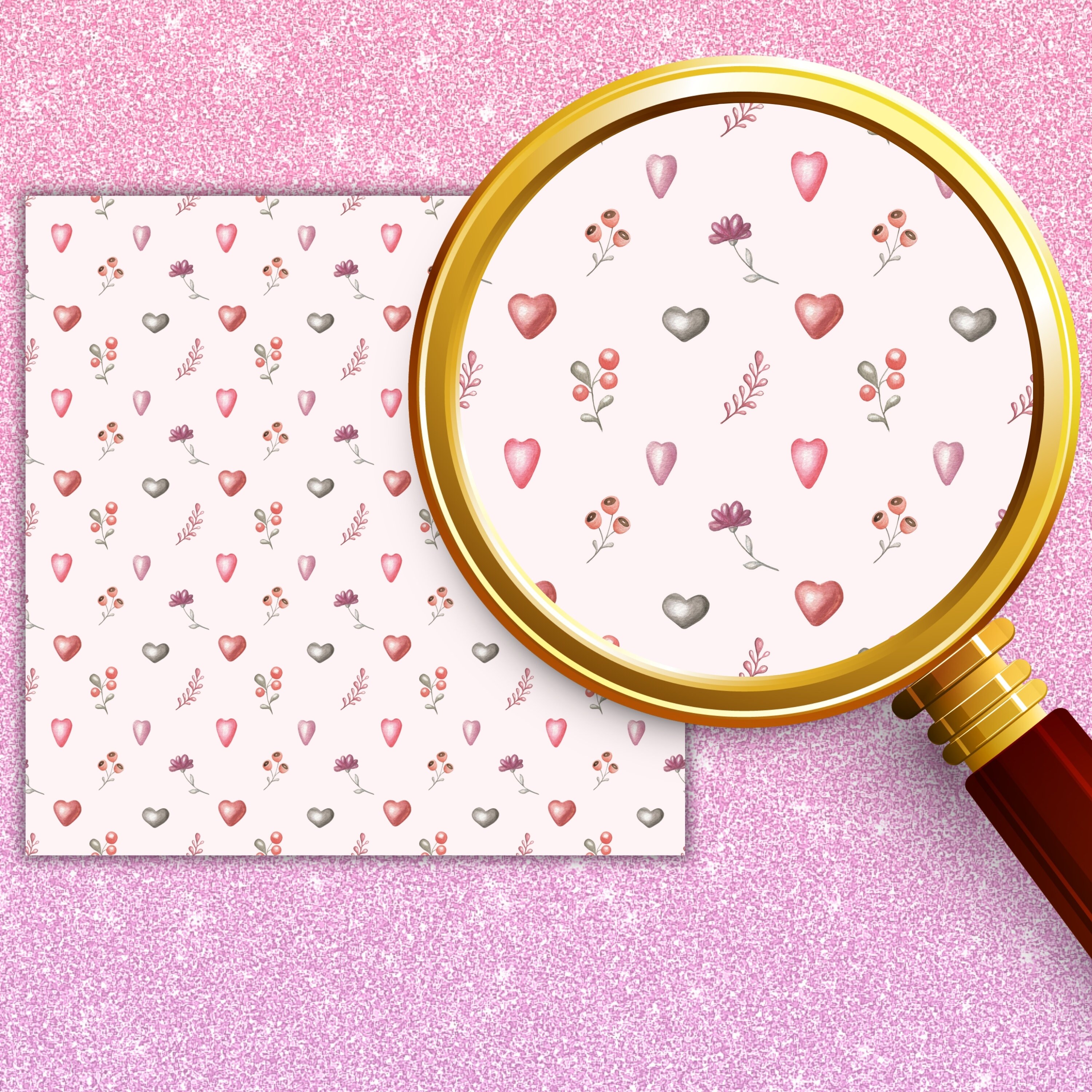 Valentine's Day Digital Paper, Seamless Hearts Pattern, Printable ...