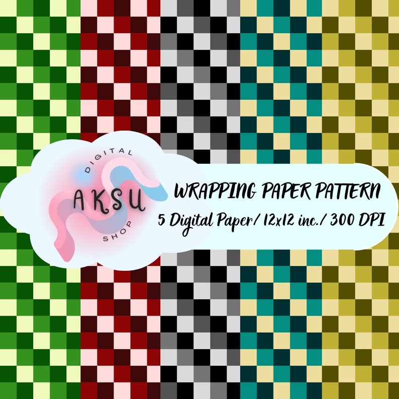 Gingham Pattern Seamless Digital Paper, Rainbow Gingham Wrapping ...