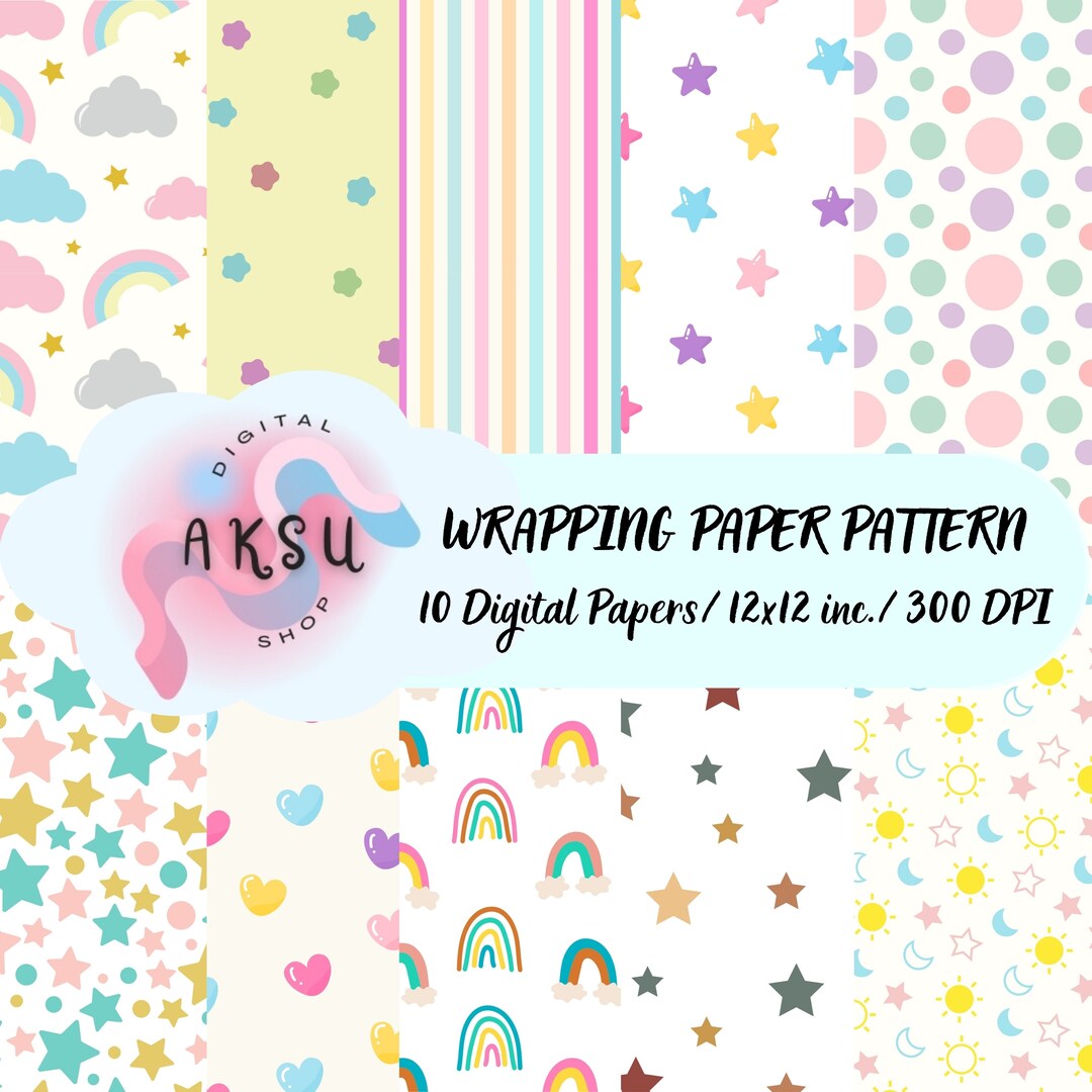 Watercolor Baby Seamless Pattern, Pastel Digital Paperpack, Baby Shower ...