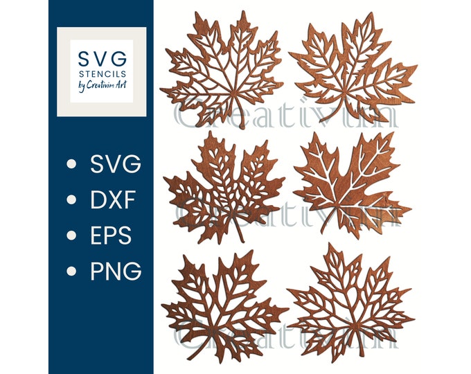 Maple Leaves Svg, Maple Leaf Dxf for Plasma Cut, Maple Leaf Cnc Laser ...