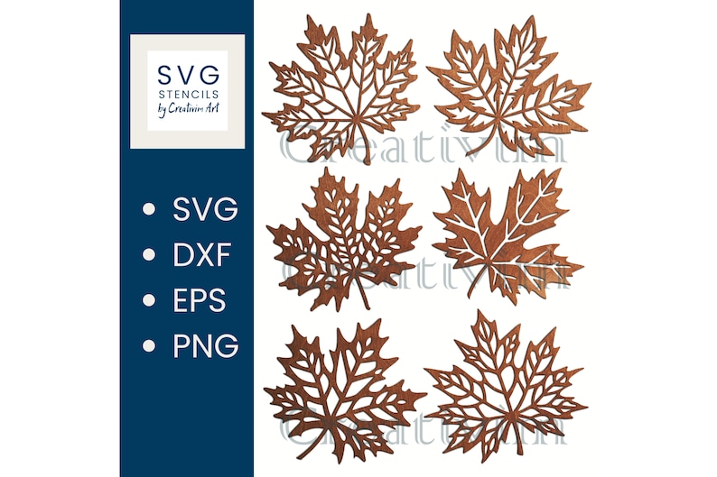 6 Maple Leaf SVG, Maple Leaf Clipart, Cut Files for Silhouette, Files ...