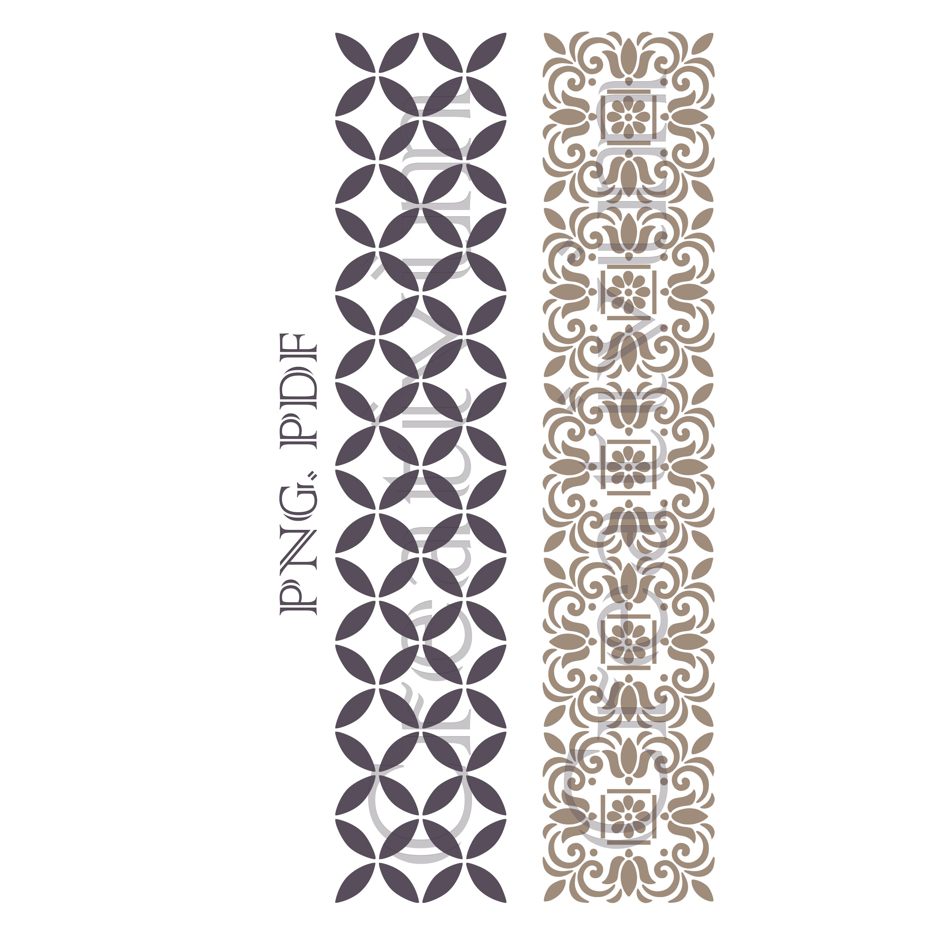 Borde de plantillas para muebles SVG digital para Silhouette Cameo ...