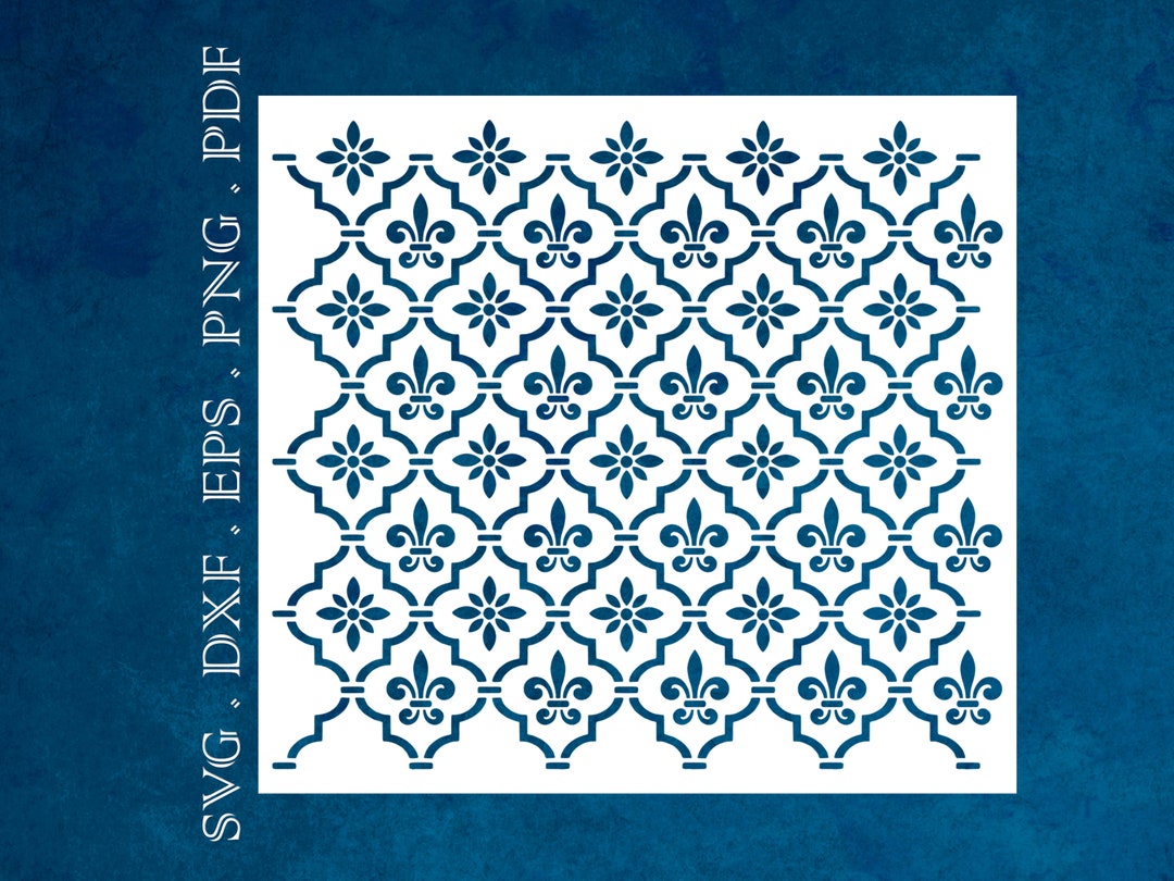 Stencil Heraldic Seamless Pattern Digital SVG DXF PNG Files for ...