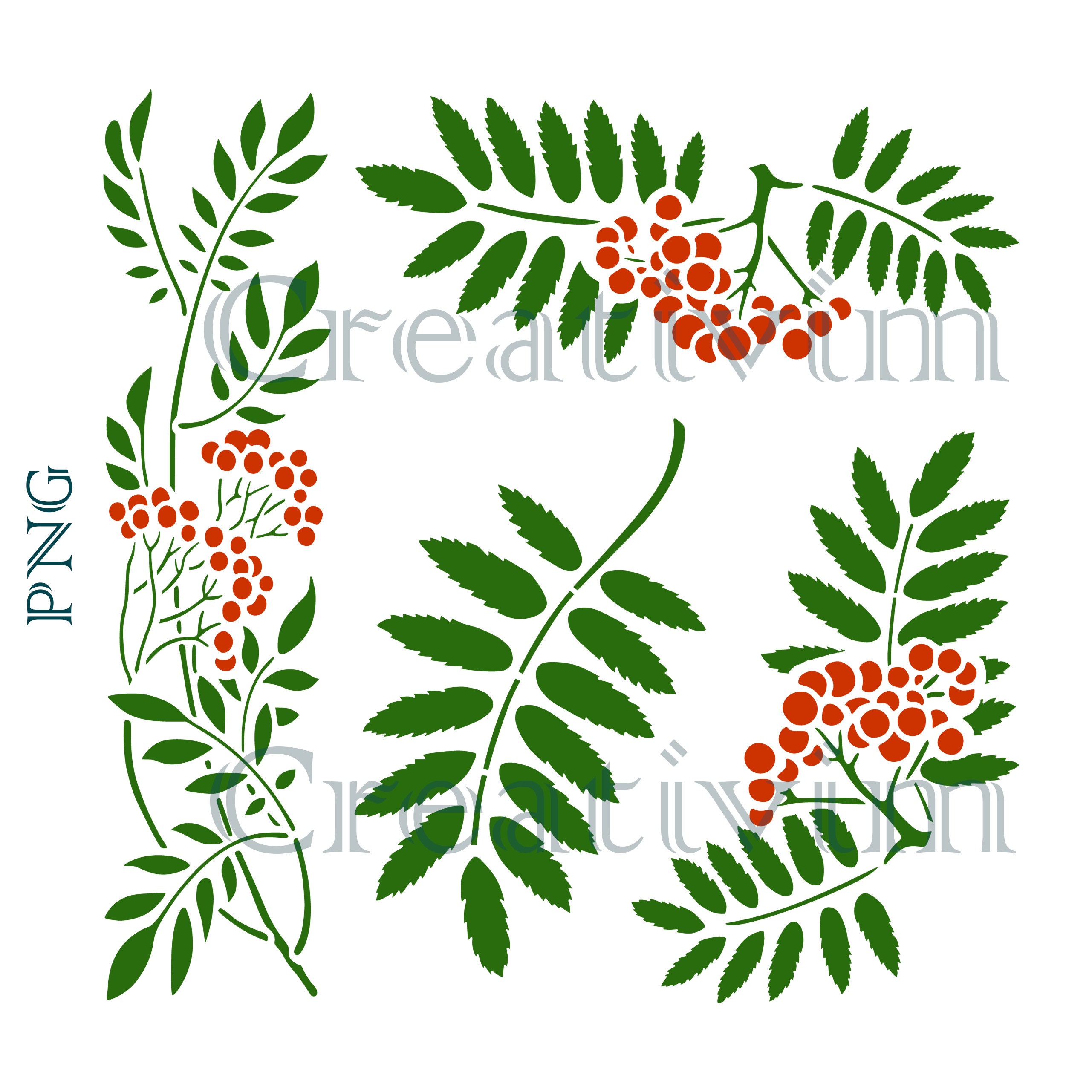 Rowan Stencil Digital SVG DXF PNG Files, Cricut, Laser, Cnc, Vinyl ...