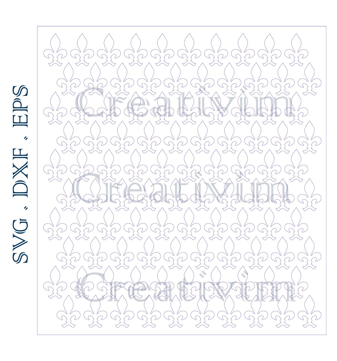 Stencil Fleur De Lis Digital SVG DXF PNG Files for Silhouette Cricut ...