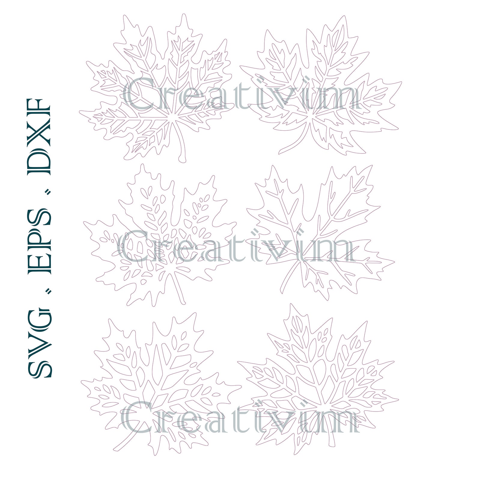 6 Maple Leaf SVG, Maple Leaf Clipart, Cut Files for Silhouette, Files ...