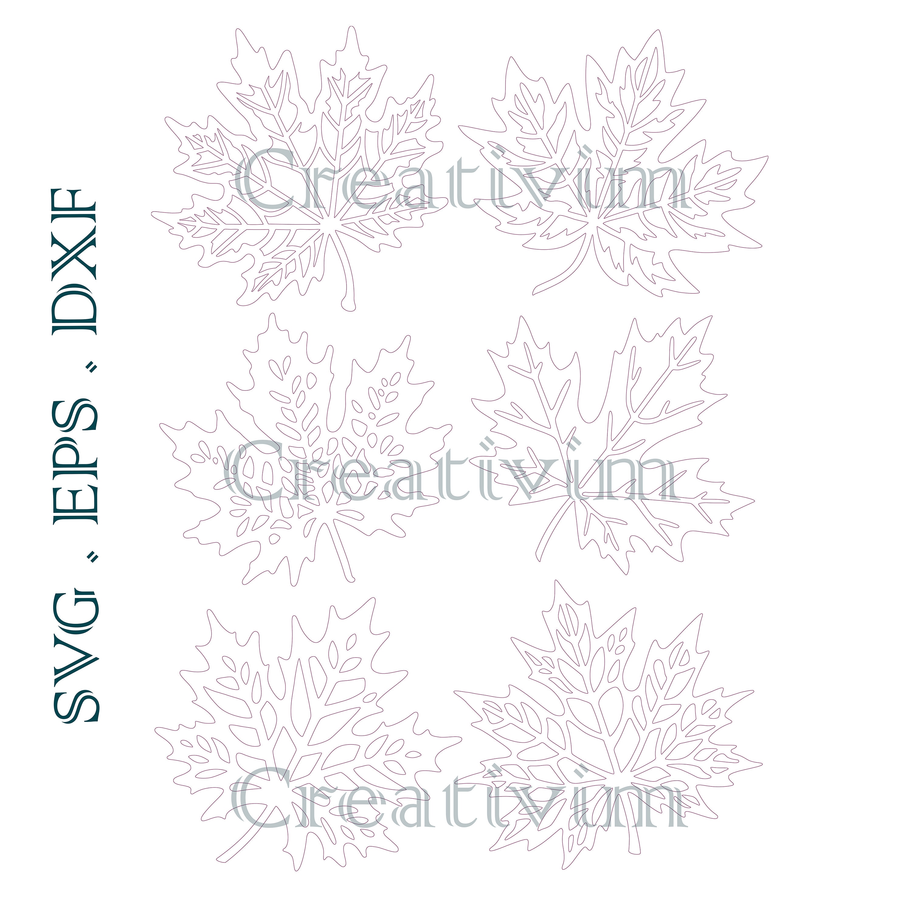 6 Maple Leaf SVG, Maple Leaf Clipart, Cut Files for Silhouette, Files ...