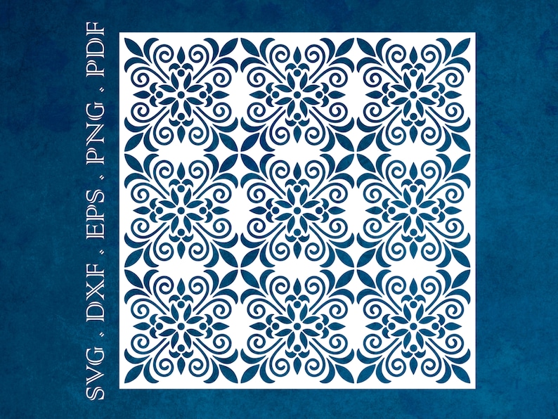 Stencil Seamless Pattern Tile 2 Digital SVG DXF PNG Files for ...