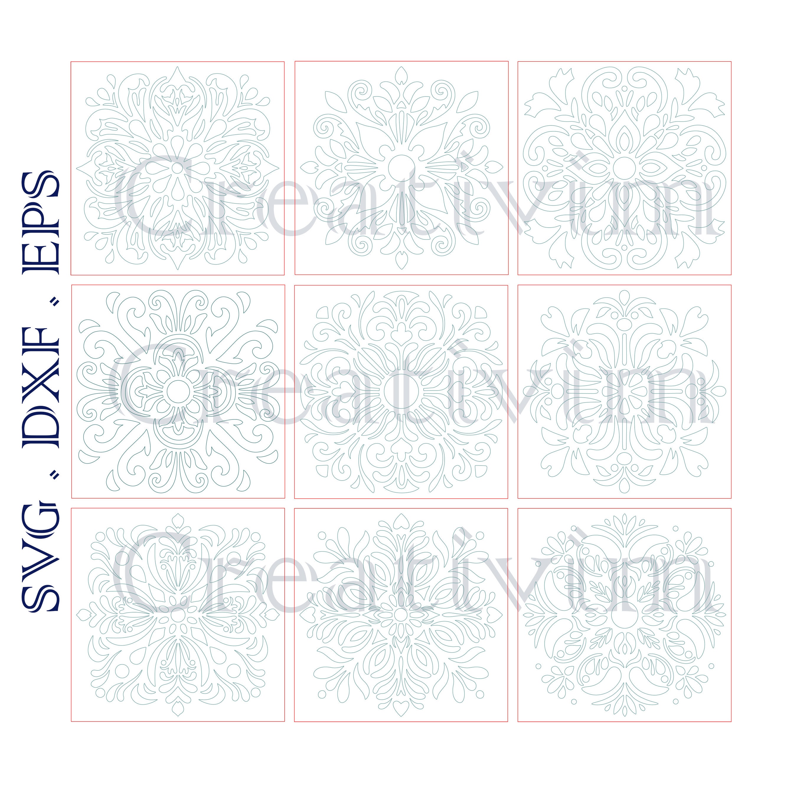 Tile Stencil, Mexican Tiles, Spanish Tiles, Digital SVG DXF PNG ...