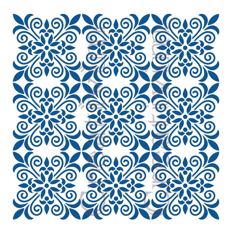 Tile Pattern Stencil Digital SVG DXF PNG Pdf Files for Silhouette ...