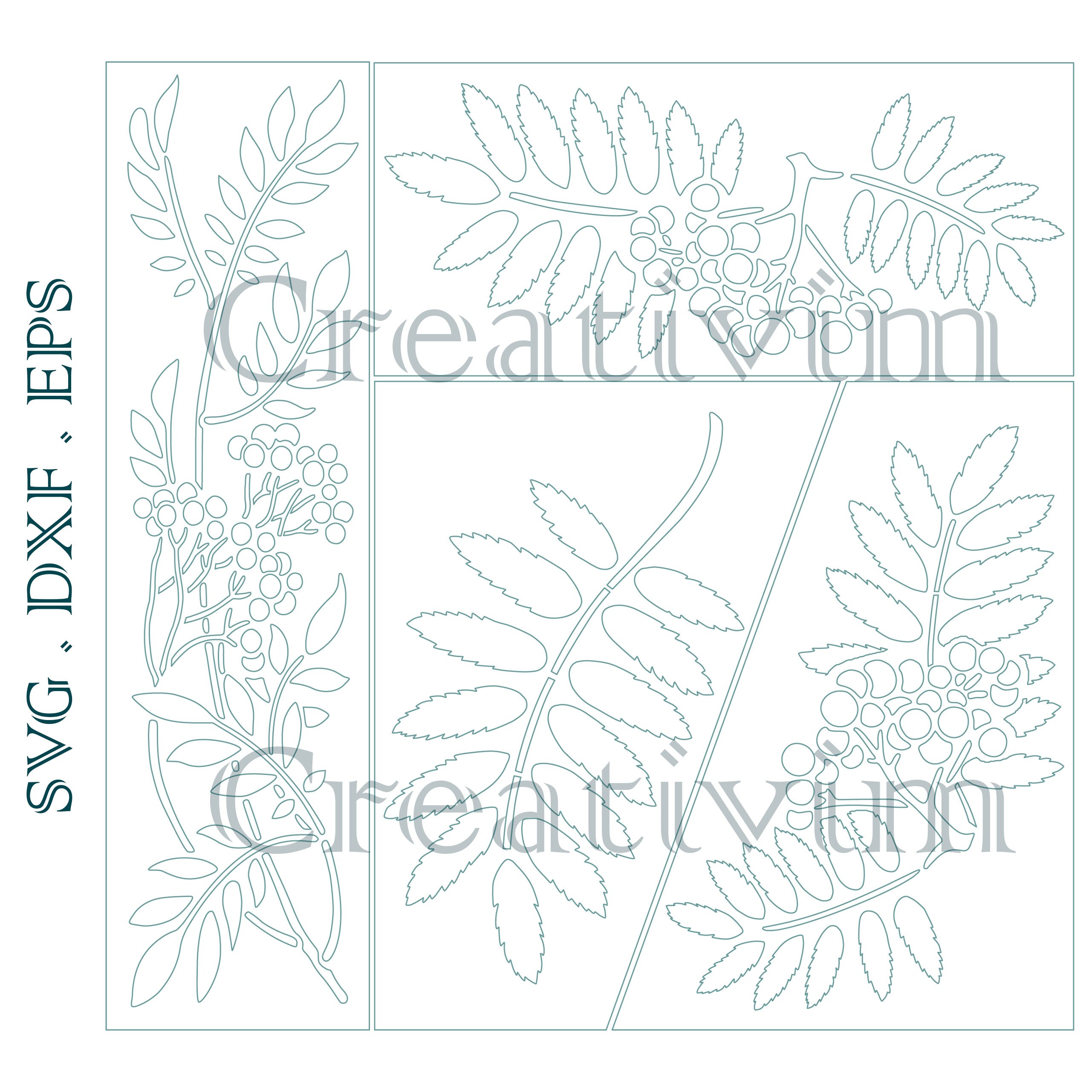 Rowan Stencil Digital SVG DXF PNG Files, Cricut, Laser, Cnc, Vinyl ...
