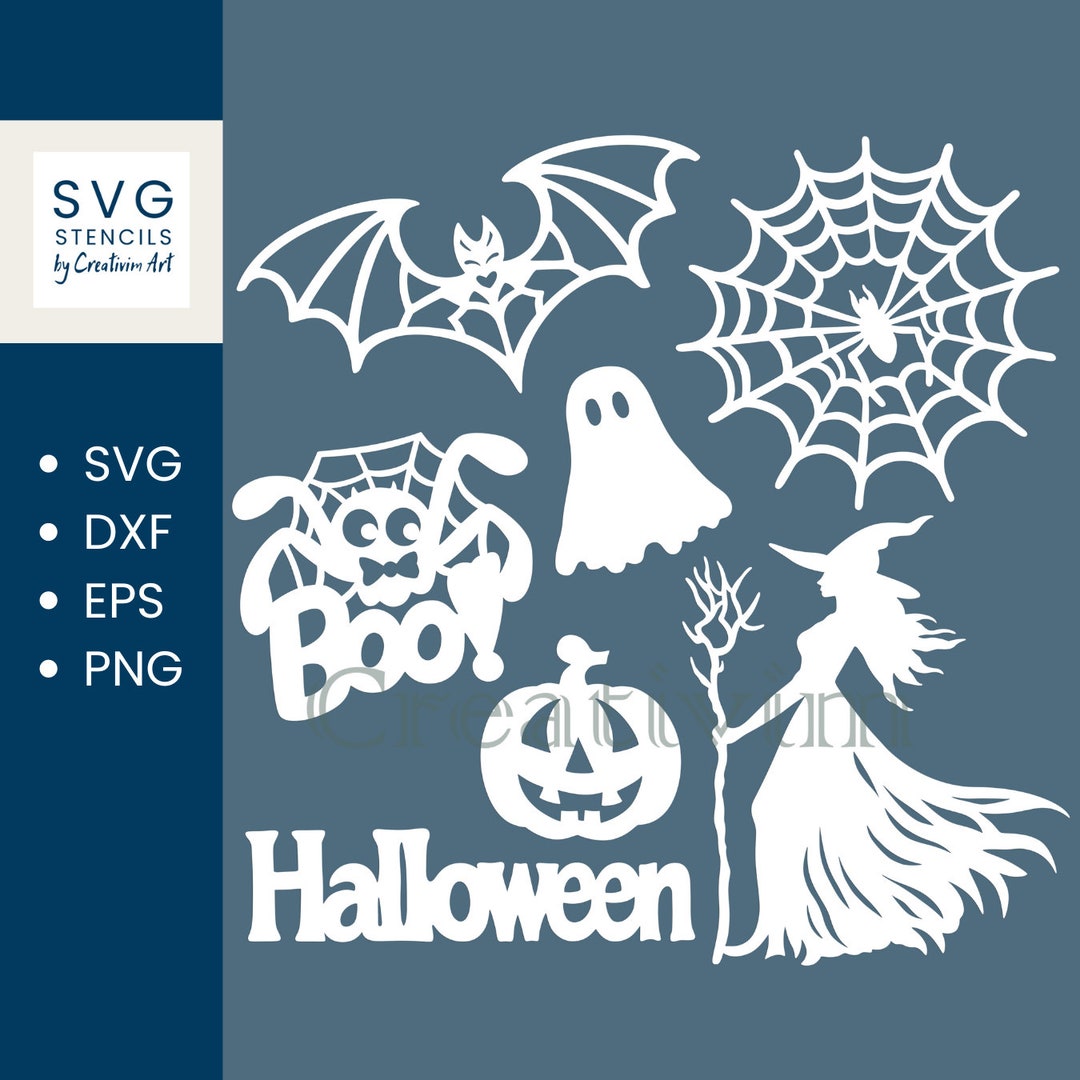 Halloween Clip Art SVG, Halloween Cut, Halloween Laser Cut, Silhouette ...