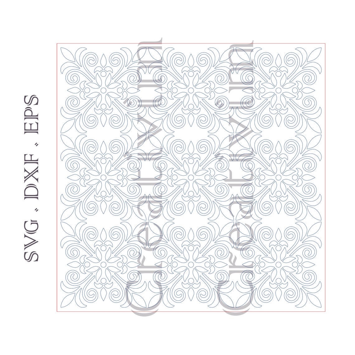 Stencil Seamless Pattern Tile 2 Digital SVG DXF PNG Files for ...