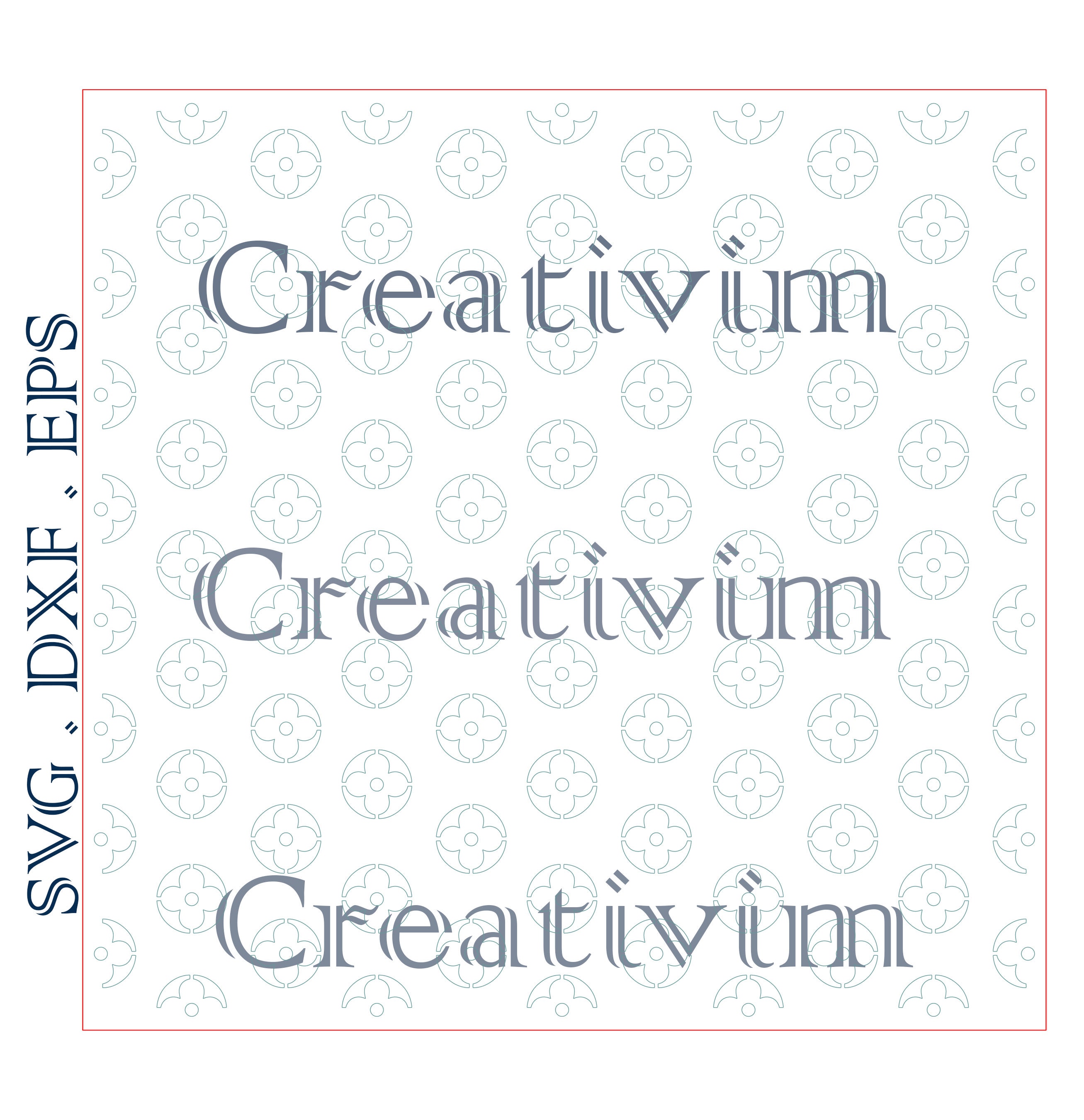 Stencil Seamless Pattern Digital SVG DXF PNG Files for Silhouette ...