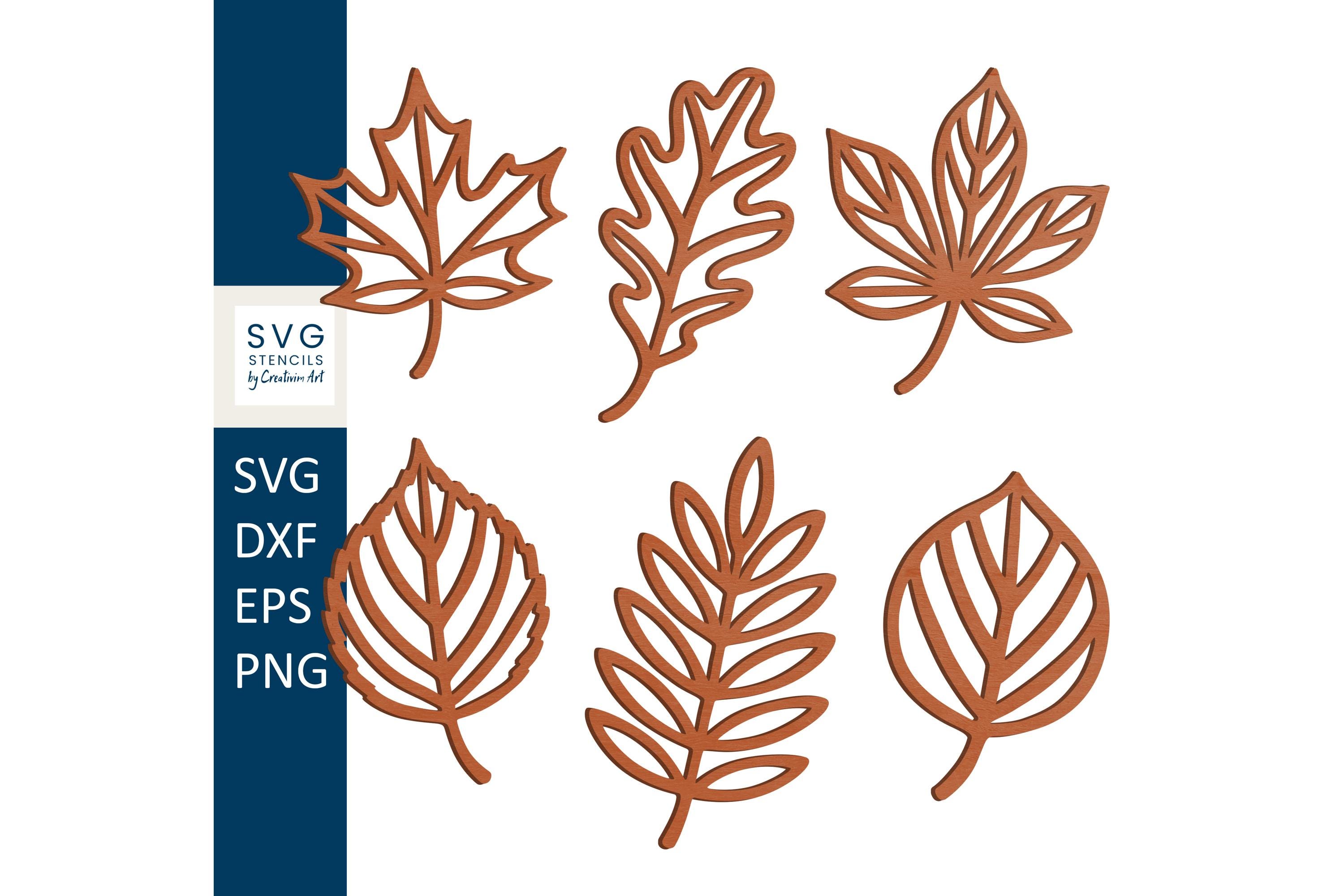 Fall Leaves SVG Bundle, Autumn Leaf Cut Files, Botanical Line Art for ...
