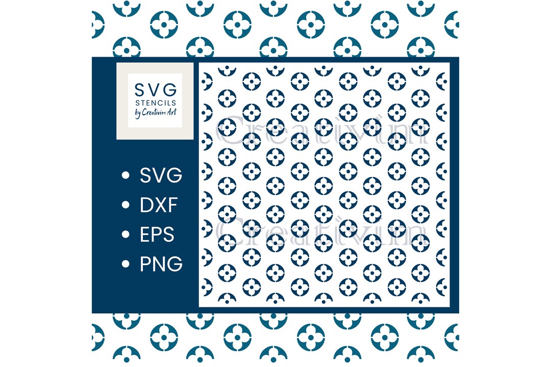 Stencil Seamless Pattern Digital SVG DXF PNG Files for Silhouette ...