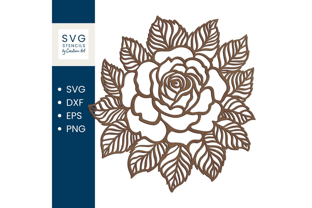 Rose SVG, Cut Files for Silhouette, Files for Cricut, Rose Laser Cut ...