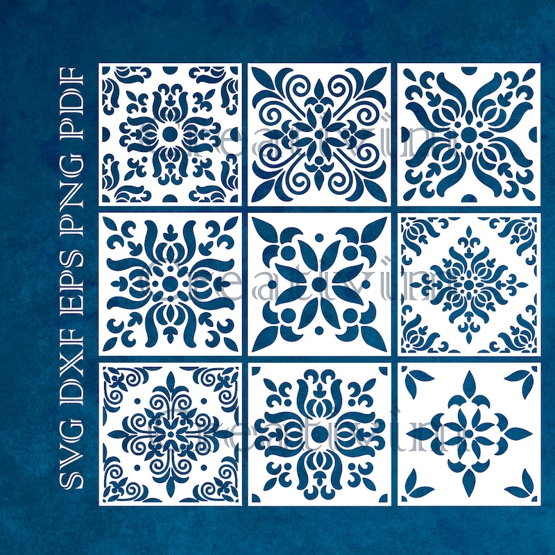 Spanish Tile Stencil - Etsy