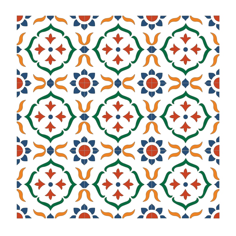 Tile Stencil, Mexican Tiles, Spanish Tiles, Digital SVG DXF PNG Files ...