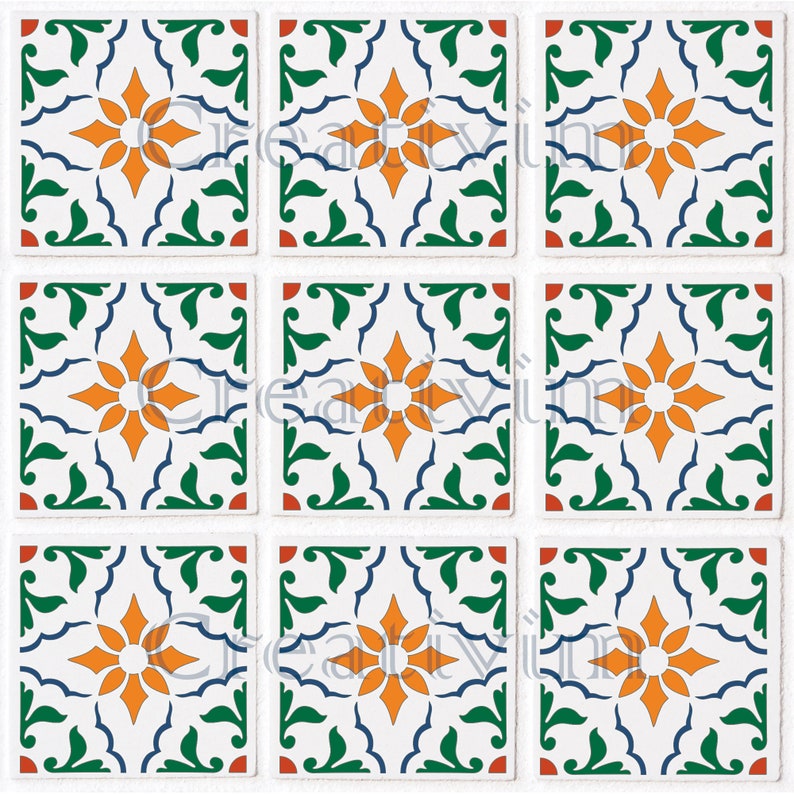 Tile Stencil, Mexican Tiles, Spanish Tiles, Digital SVG DXF PNG Files ...