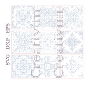 Tile Pattern Stencil Digital SVG DXF PNG Pdf Files for Silhouette ...