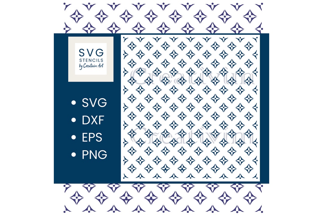 Stencil Seamless Pattern Digital SVG DXF PNG Files for Silhouette ...