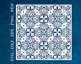 Stencil Seamless Pattern Tile 2 Digital SVG DXF PNG Files for ...