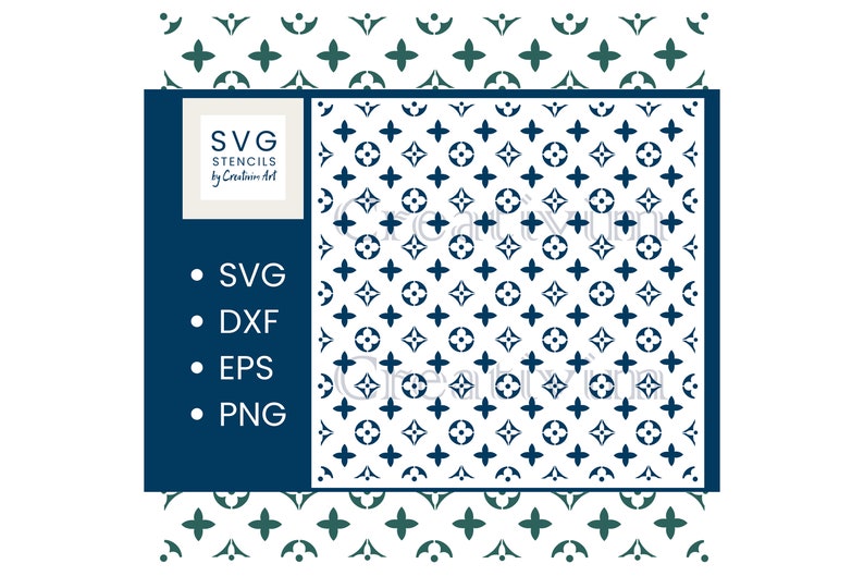 Stencil Seamless Pattern Digital SVG DXF PNG Files for Silhouette ...