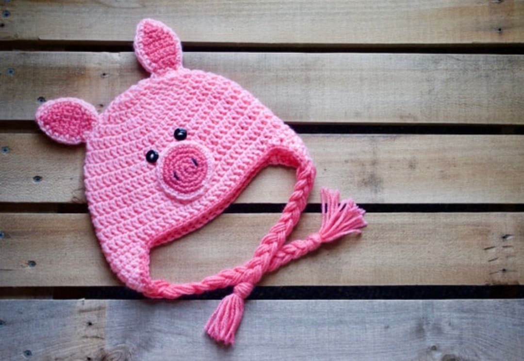 Pink Pig Hat Crochet Pig Hat Pig Hat - Etsy