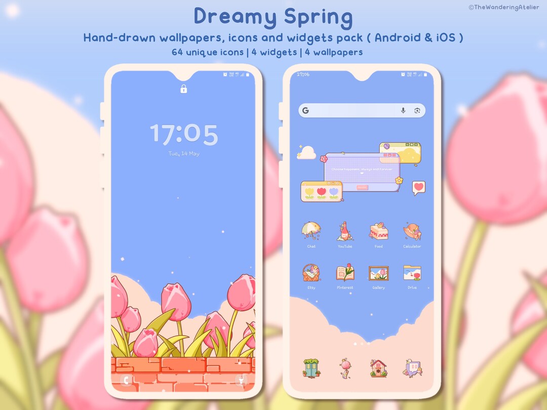 Dreamy Spring Cottagecore Icon Pack, Wallpapers, and Widgets Cozy, Soft ...