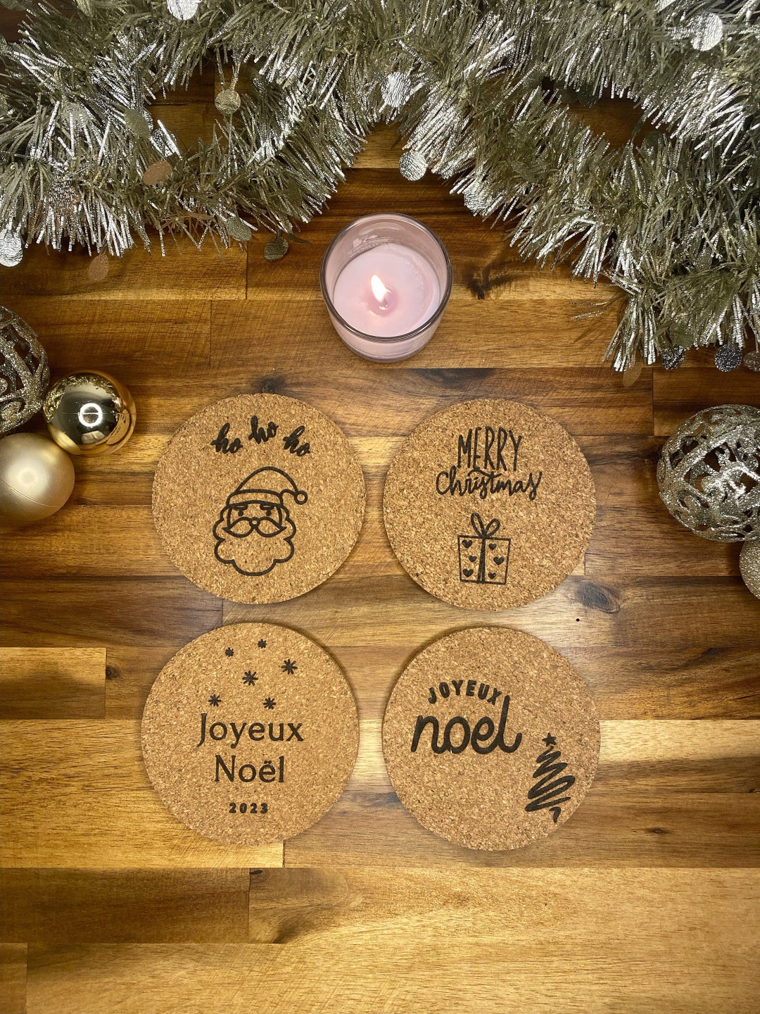 Dessous-de-verre Noël en liège - Etsy France