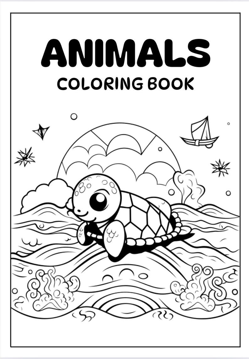 Animals Coloring Book English - Etsy
