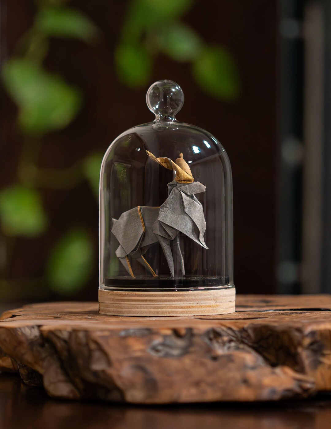 Mountain Goat Origami – Handmade Paper Sculpture in Glass Dome - Etsy