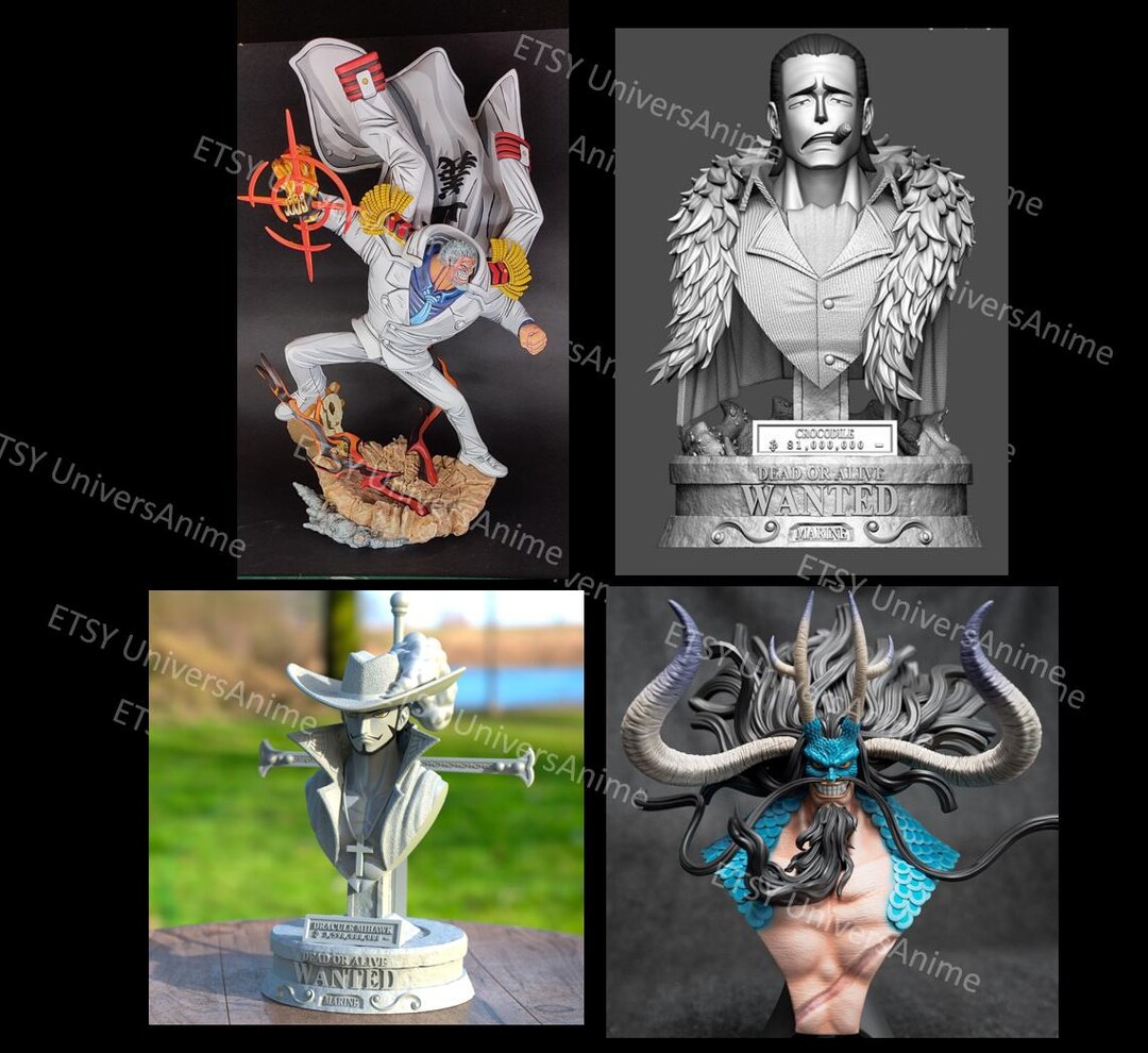 Pack 4 STL Files Figurines 3D Printing STL File Anime Character Digital ...