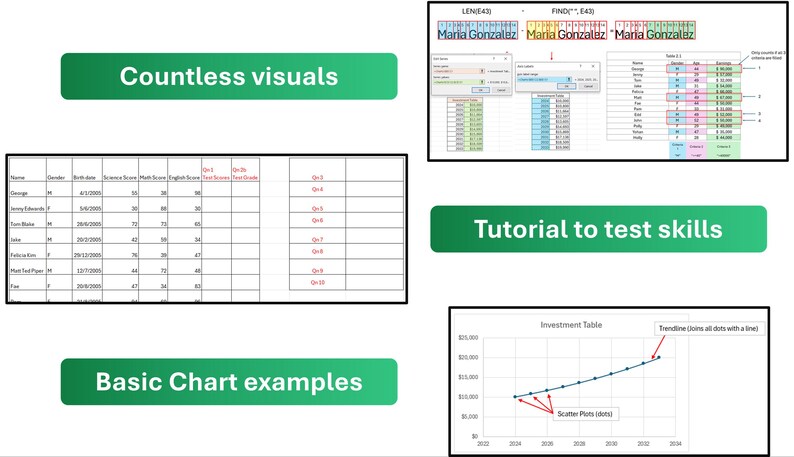 Excel Basic Formula Guide - Etsy