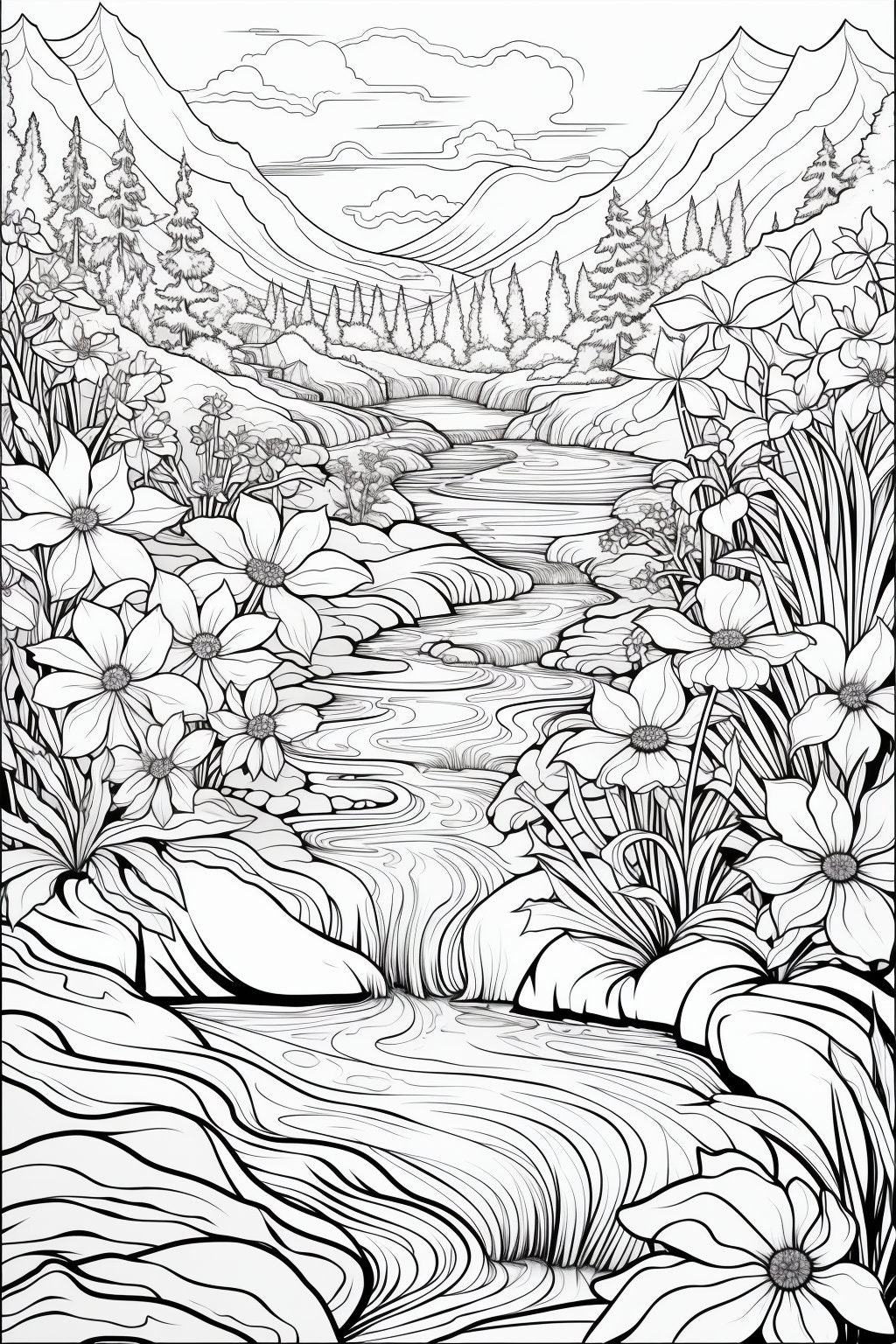 50 Nature Coloring Pages - Etsy