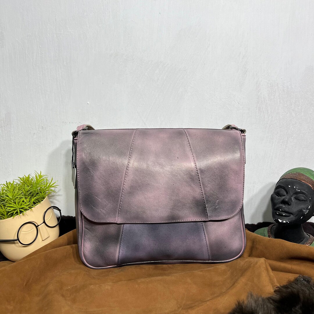 Leather Bag, Shoulder Bags, Pink and Black Bag, Leather, Vintage, Bag ...
