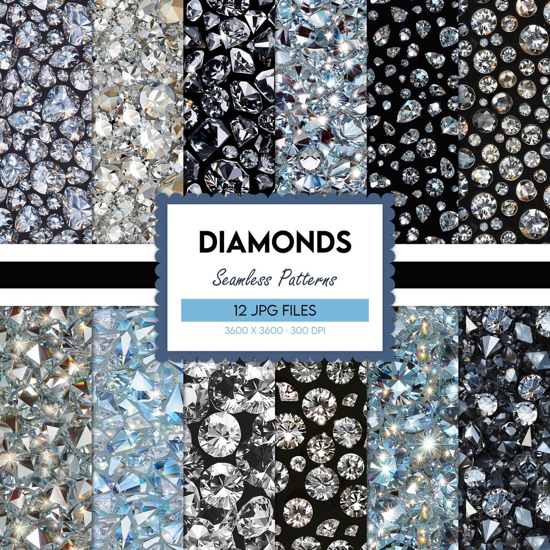 Diamonds Digital Paper, Sparkly Seamless Pattern, Colorful Prints ...