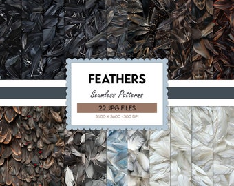 Digital Paper Feathers SEAMLESS - Etsy