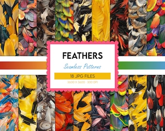 Digital Paper - Feathers - SEAMLESS - Etsy
