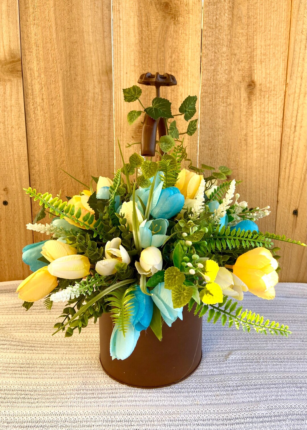 Water Spigot Floral Arrangement, Spring Arrangement, Summer Arrangement ...