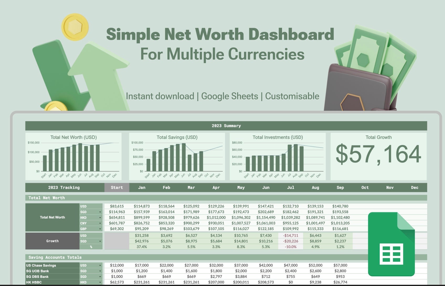 2025 Personal Finance Net Worth Tracker | Video Instructions | Multi ...