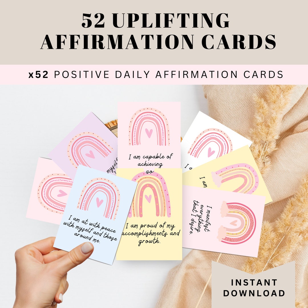 Daily Affirmation Cards, Positive Quote Flash Cards,affirmations Cards ...